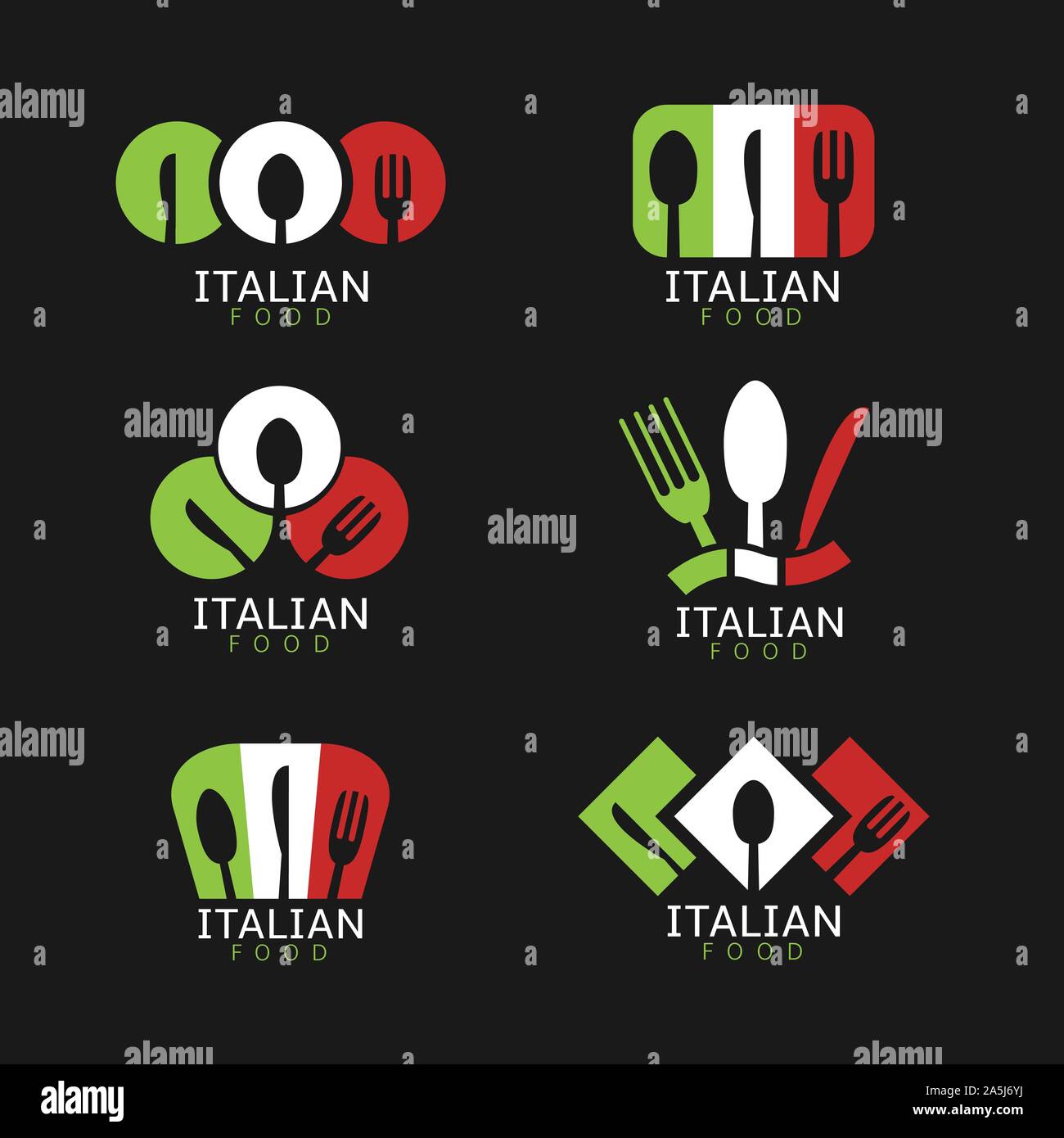 Italian food logo Immagini Vettoriali Stock - Alamy