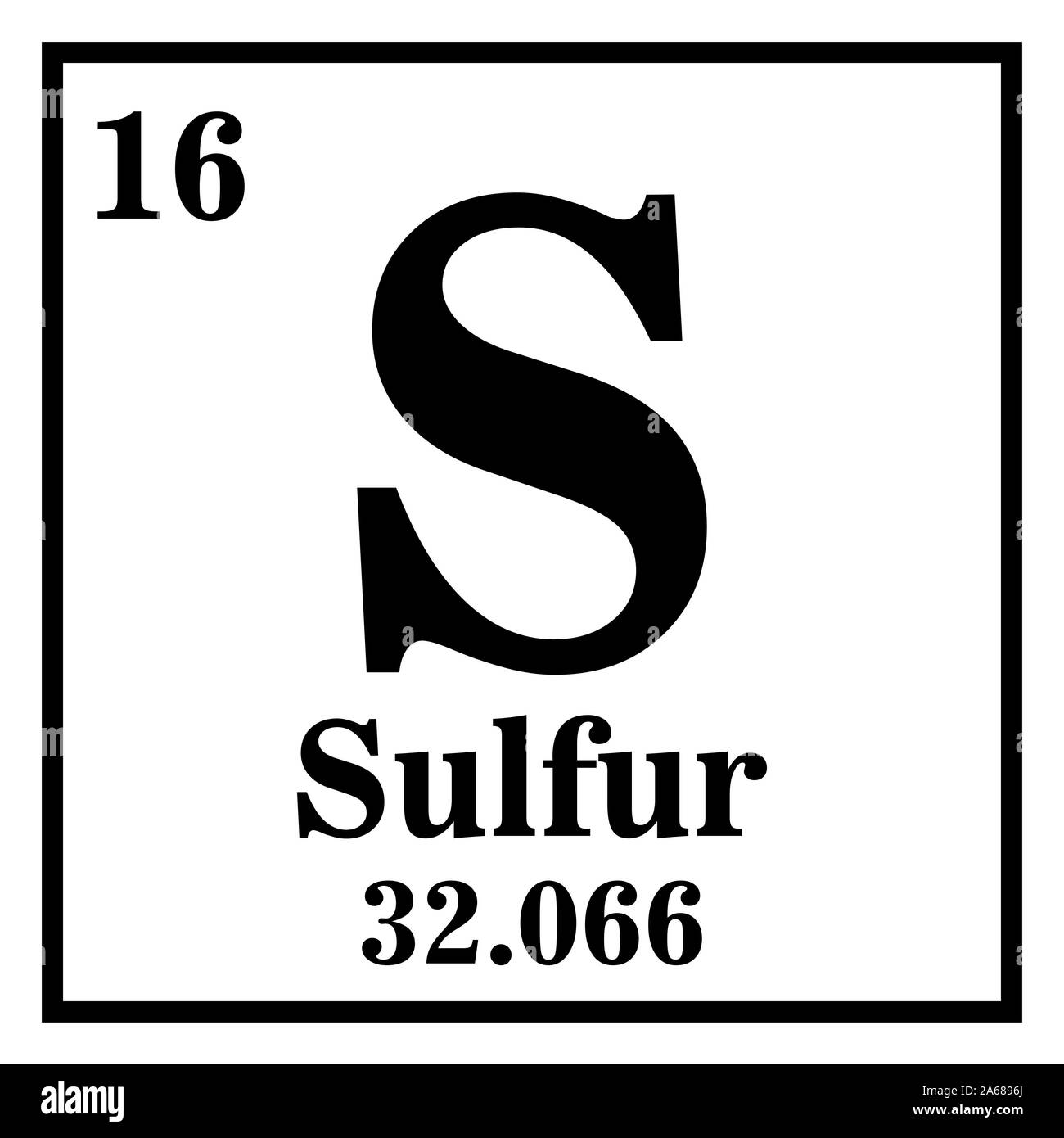 Simbolo di zolfo tavola periodica immagini e fotografie stock ad alta ...