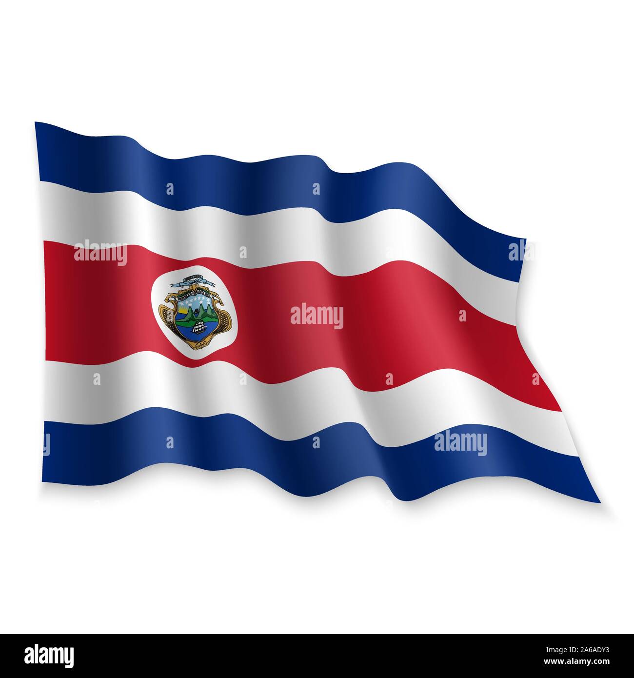 Bandiera della costa rica sventola Immagini Vettoriali Stock - Alamy