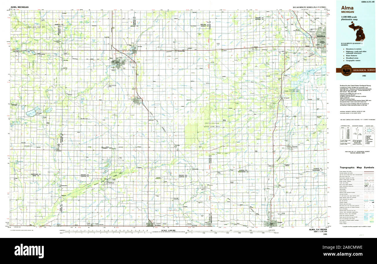 Mappa di alma michigan immagini e fotografie stock ad alta risoluzione ...