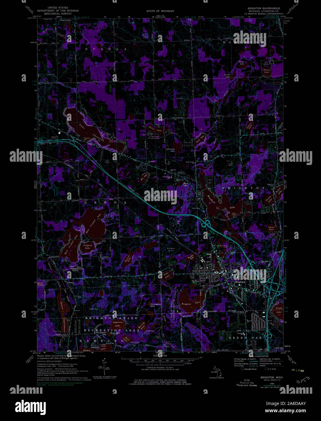 Mappa di brighton michigan immagini e fotografie stock ad alta ...