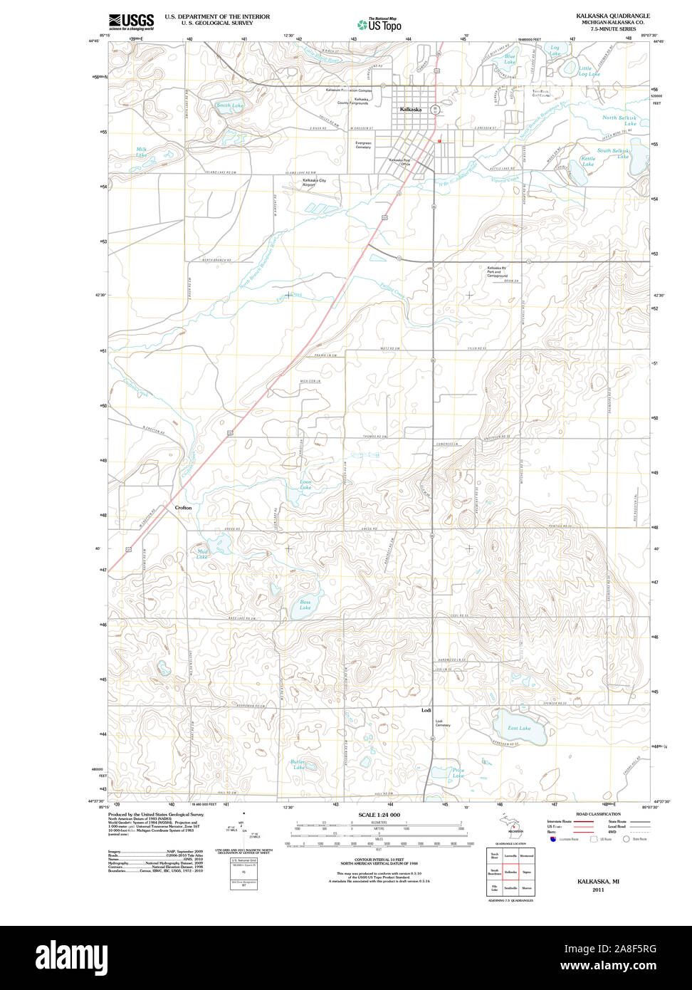 Mappa di kalkaska michigan immagini e fotografie stock ad alta ...