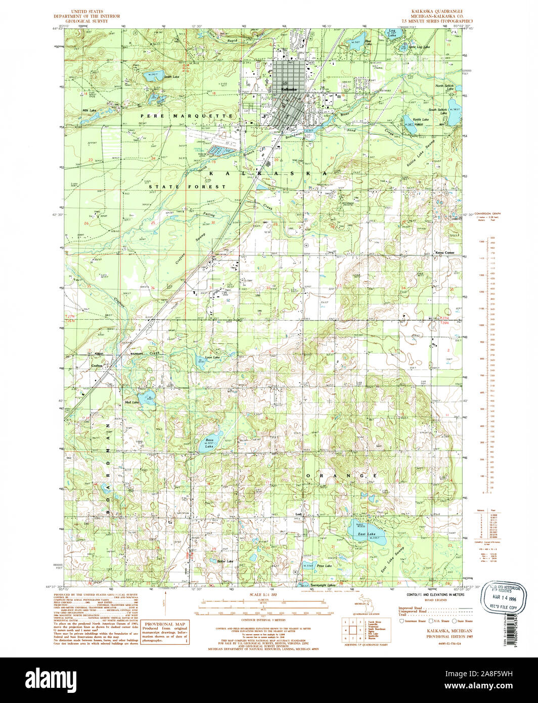 Mappa di kalkaska michigan immagini e fotografie stock ad alta ...