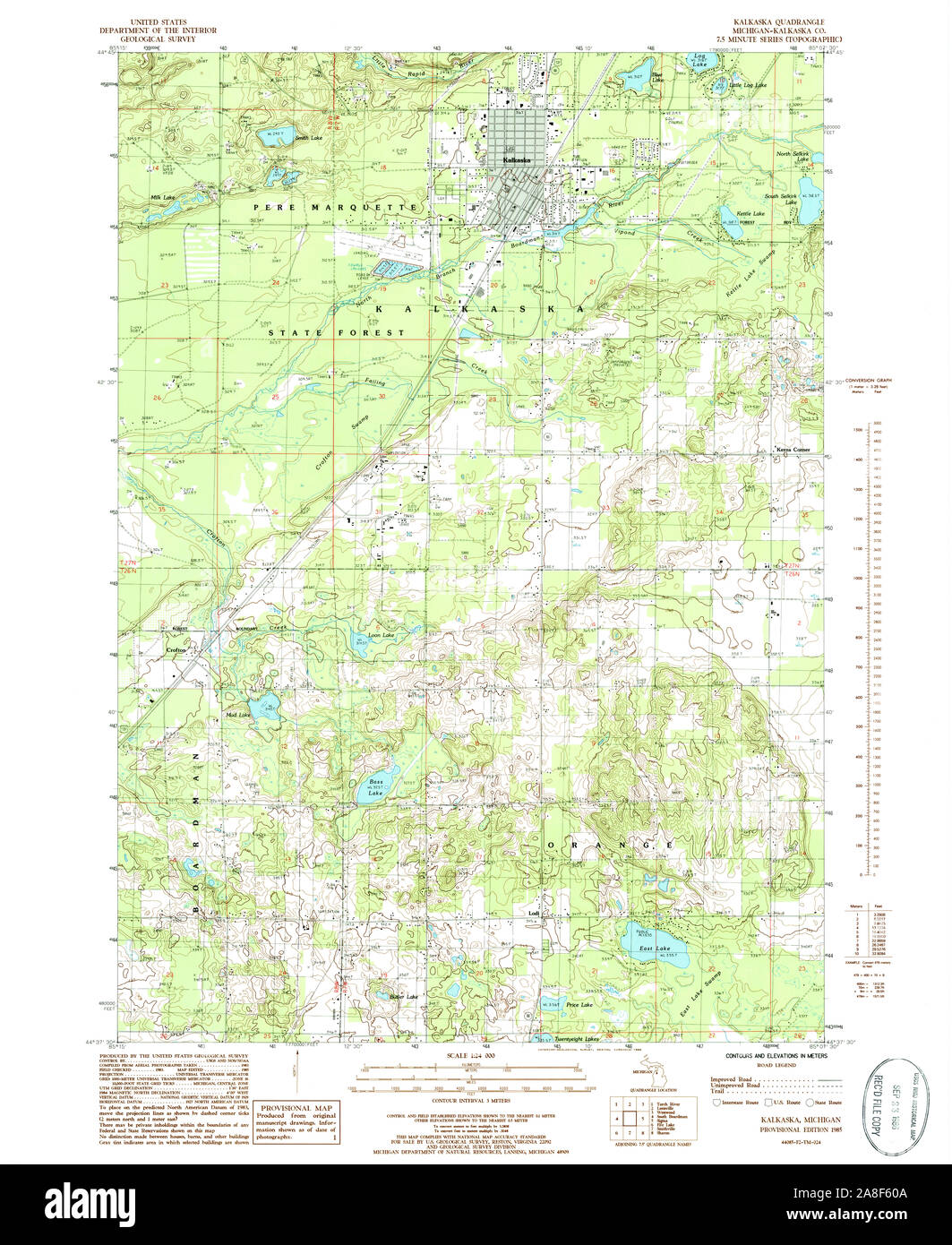 Mappa di kalkaska michigan immagini e fotografie stock ad alta ...