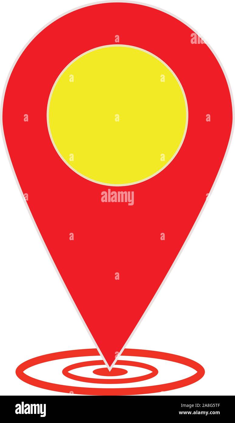 Puntatore Mappa su sfondo bianco in stile appartamento. mappa pin segno ...