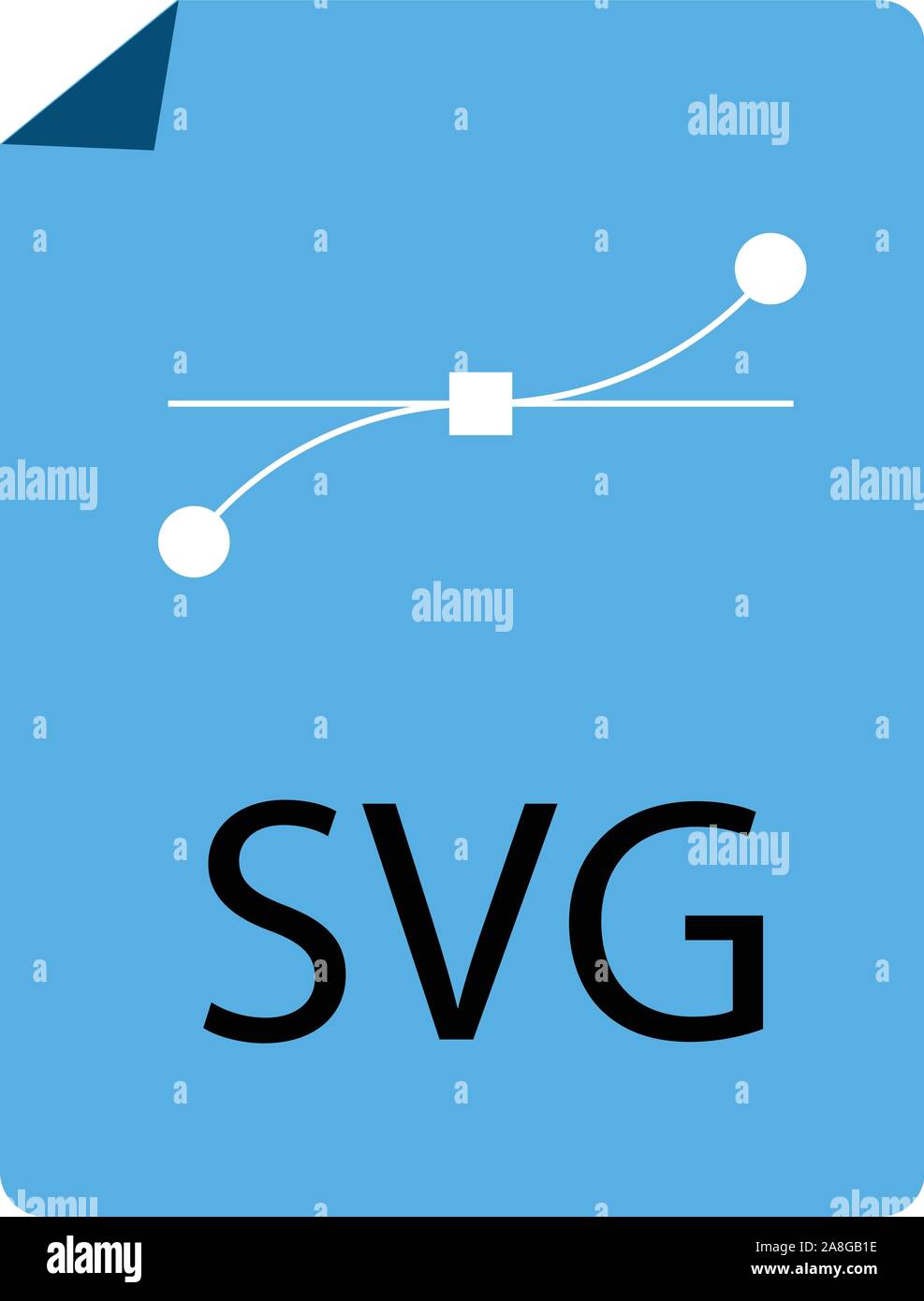 Blu file SVG icona documento su sfondo bianco in stile appartamento ...