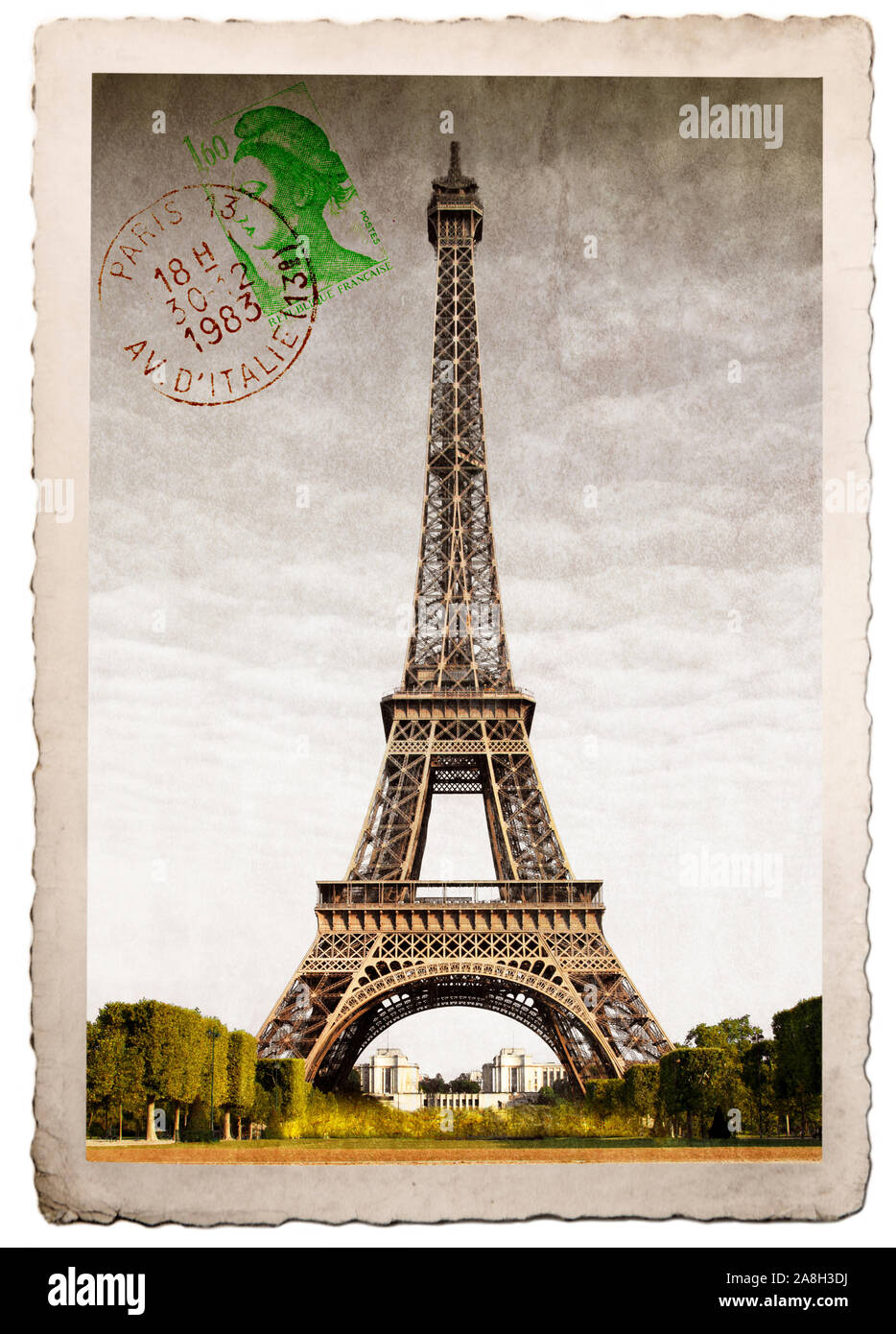 Vista da cartolina turistica della torre eiffel immagini e fotografie ...