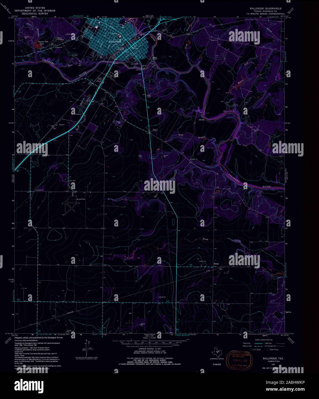 Mappa di ballinger texas immagini e fotografie stock ad alta ...