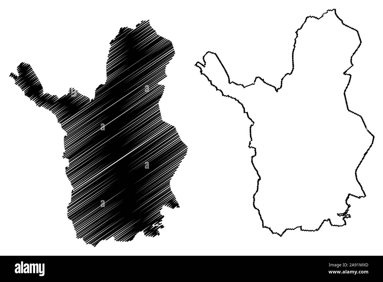 Lapponia regione (Repubblica di Finlandia) mappa illustrazione ...