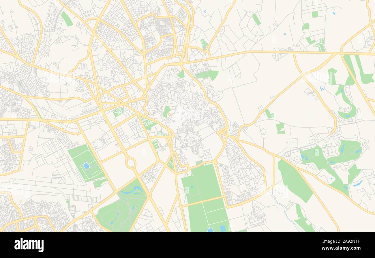 Versione stampabile cartina stradale di Marrakech, Marocco. Mappa ...
