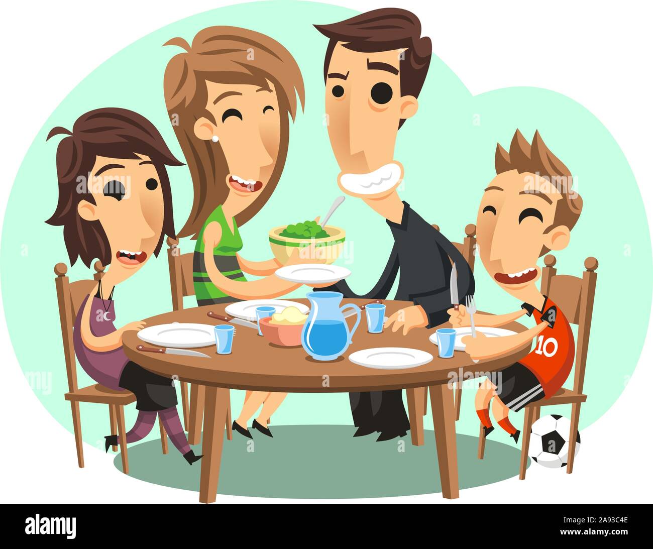 Cena di famiglia Immagini Vettoriali Stock - Alamy