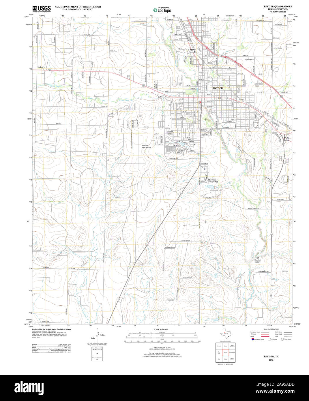 Mappa di snyder texas immagini e fotografie stock ad alta risoluzione ...