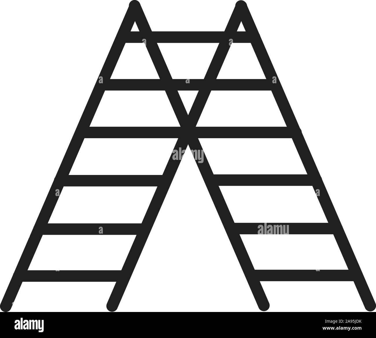 Icona di scale su sfondo bianco in stile appartamento. doppia icona ...