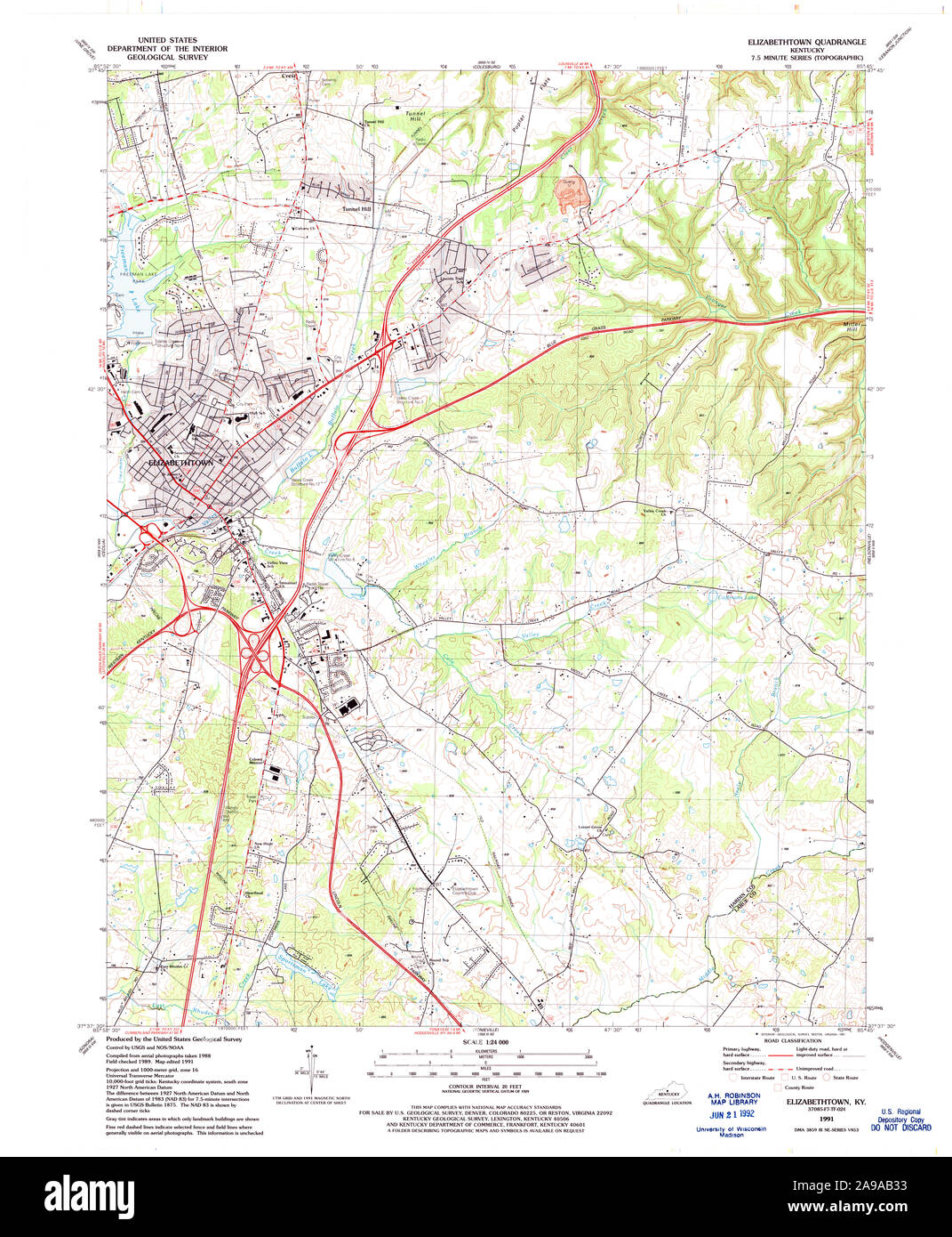 Mappa di elizabethtown immagini e fotografie stock ad alta risoluzione ...