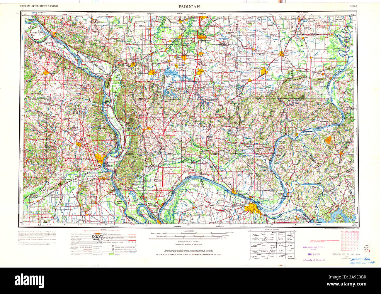 Mappa di paducah kentucky immagini e fotografie stock ad alta ...