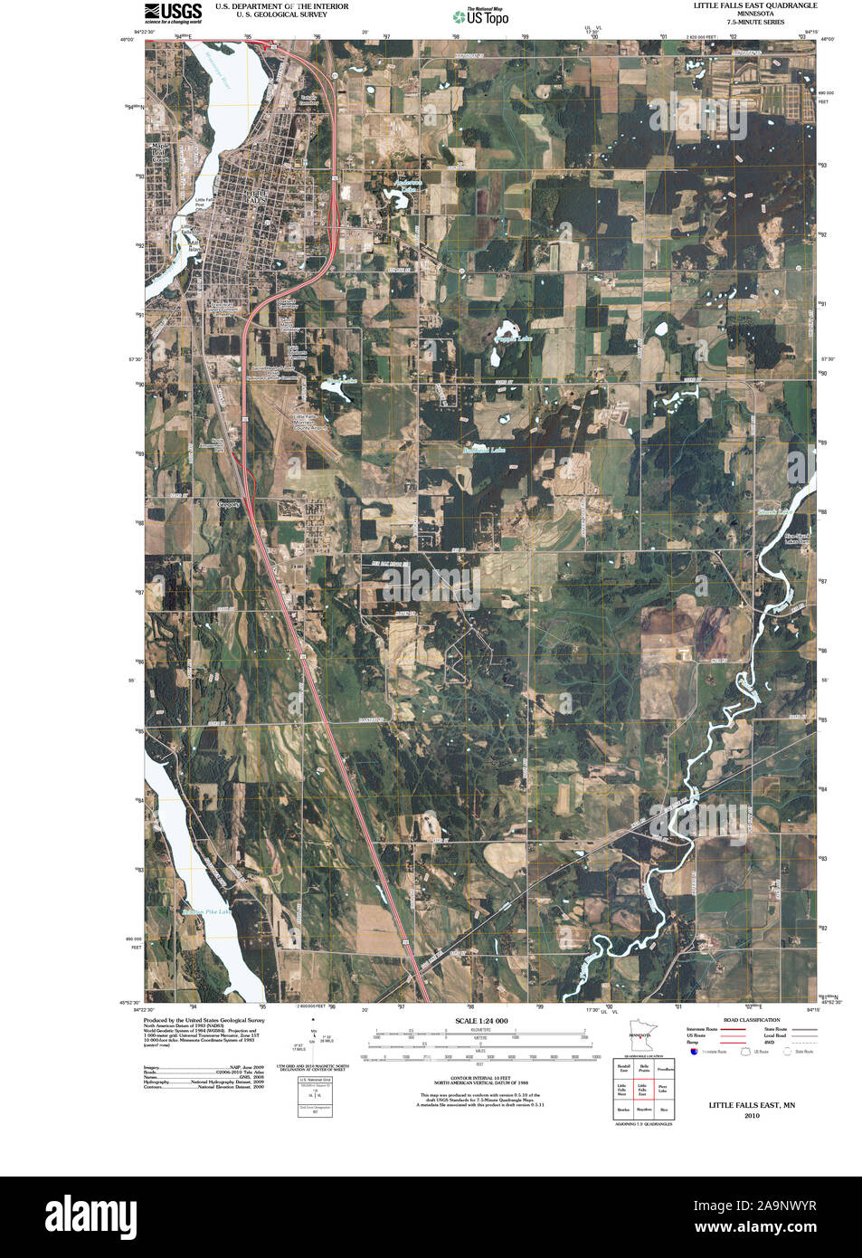 Mappa di little falls minnesota immagini e fotografie stock ad alta ...