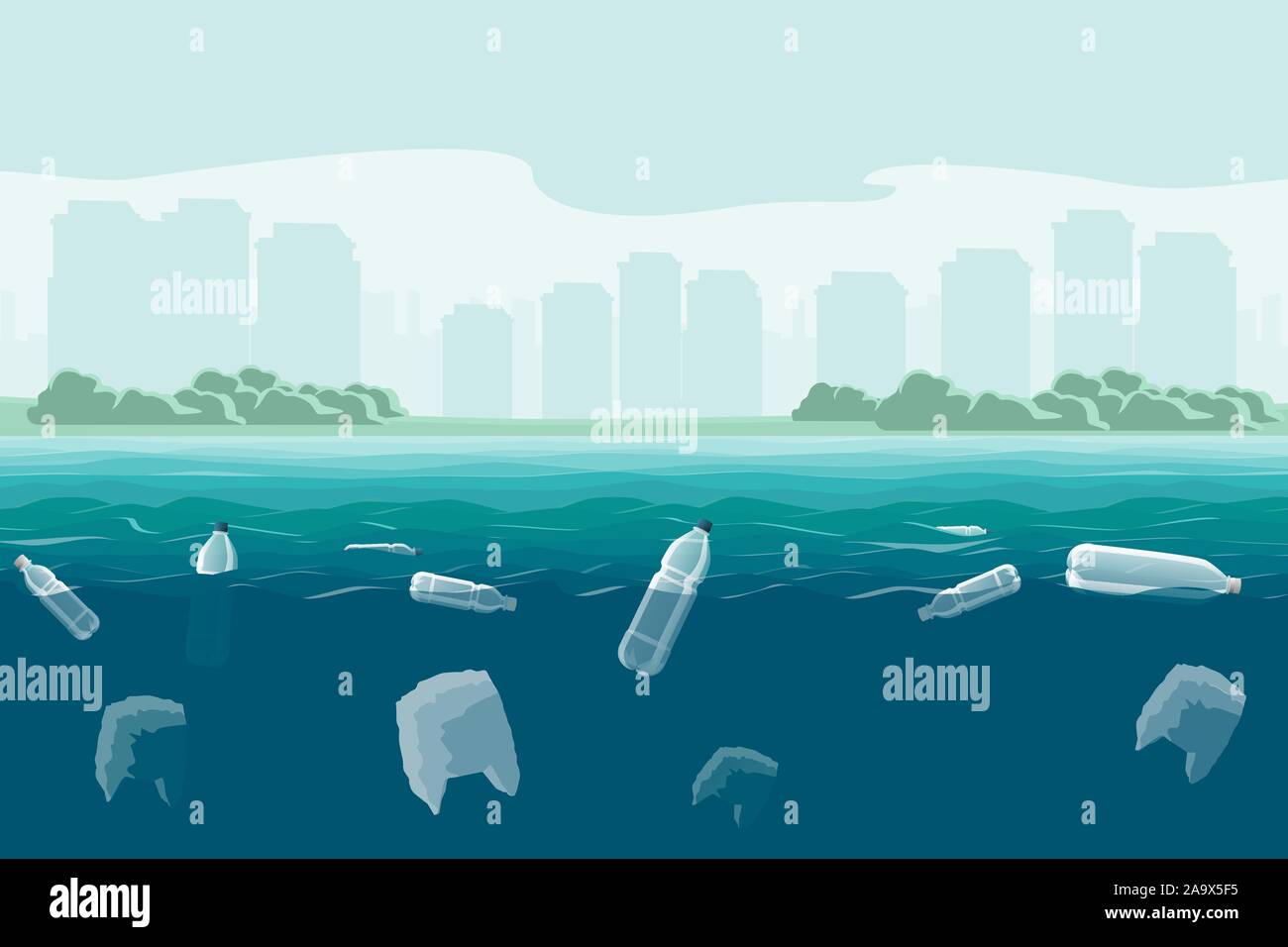 Le bottiglie di plastica in mare. Inquinamento del mondo oceano dai ...