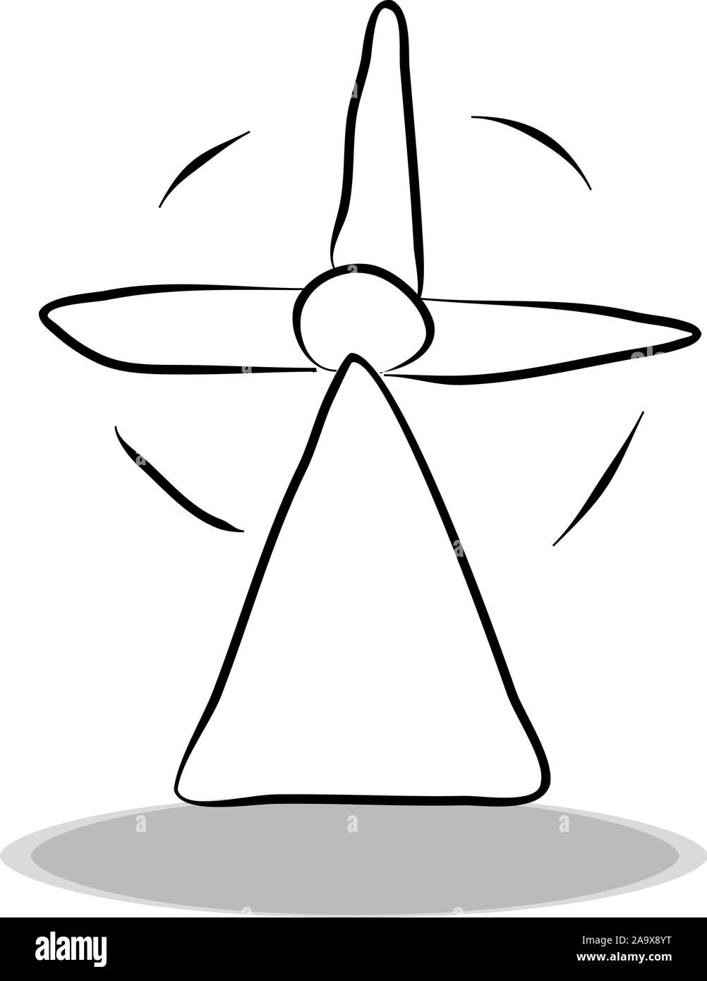 Generatore eolico icona su sfondo bianco, design piatto, del disegno a ...