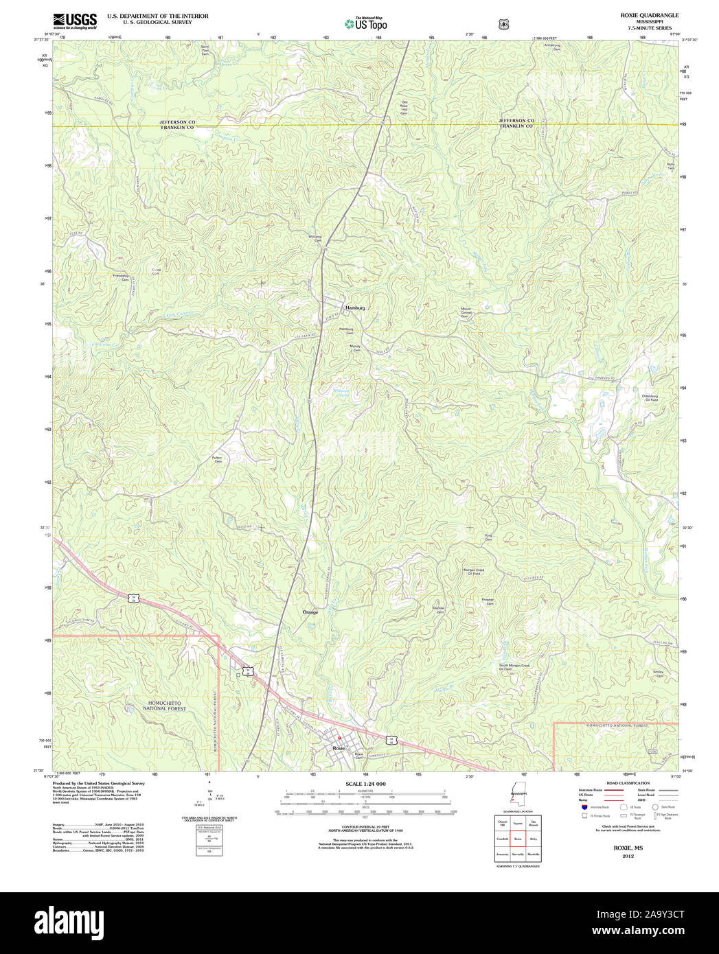 Mappa di roxie mississippi immagini e fotografie stock ad alta ...