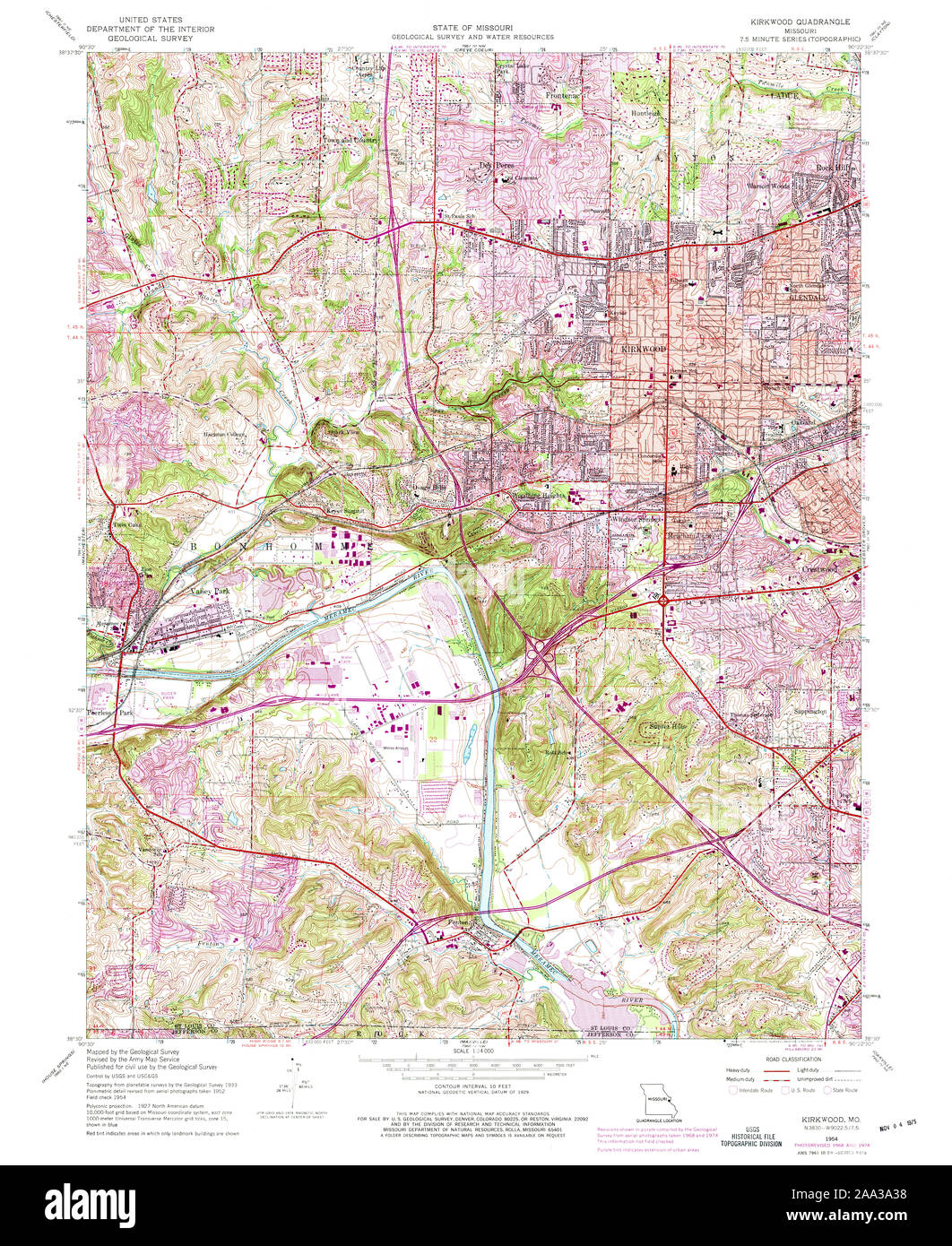 Mappa di kirkwood, missouri immagini e fotografie stock ad alta ...