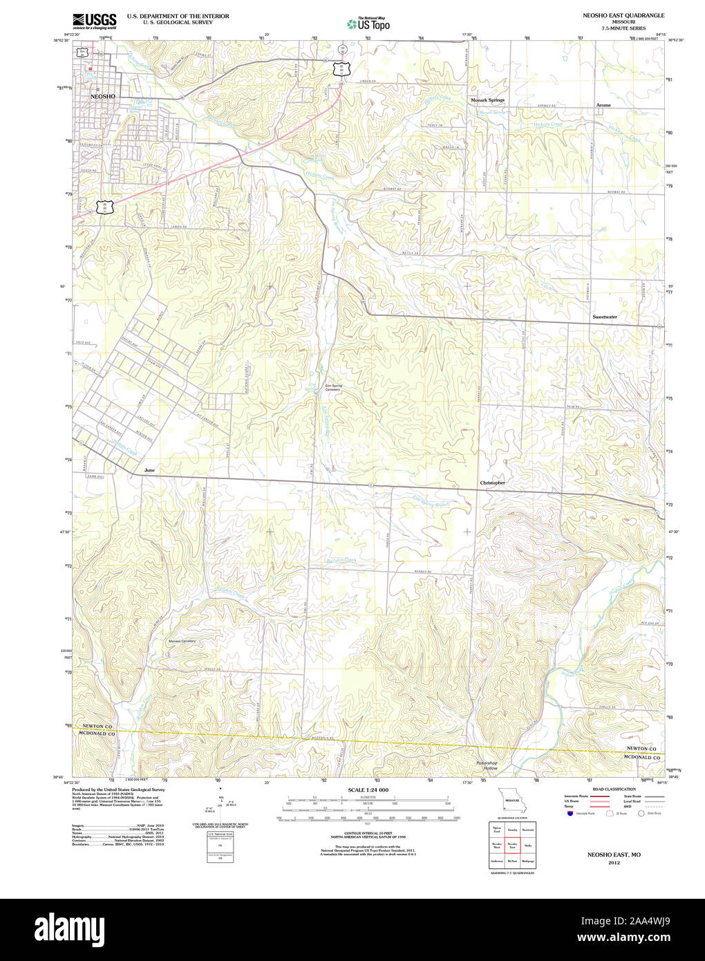 Mappa di neosho, missouri immagini e fotografie stock ad alta ...