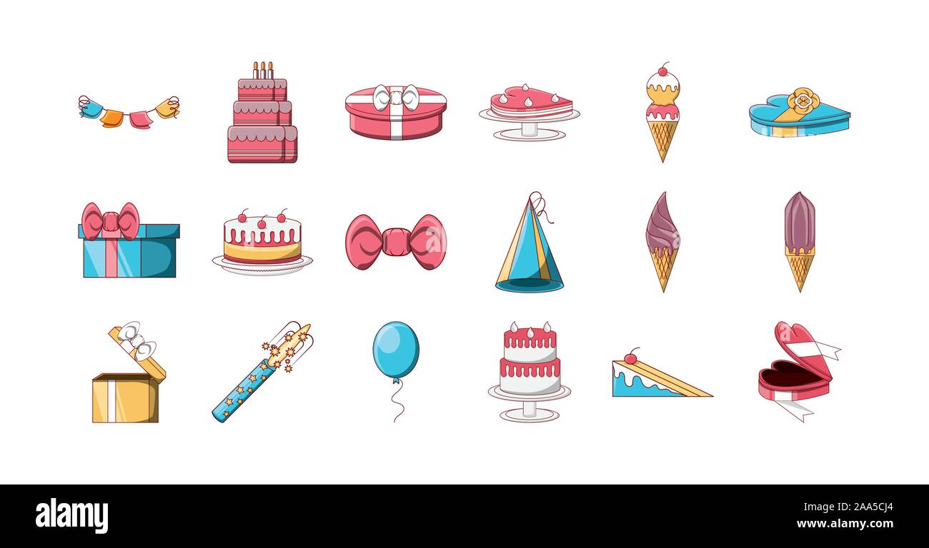Buon compleanno icon set pack, alta qualità varietà simboli ...