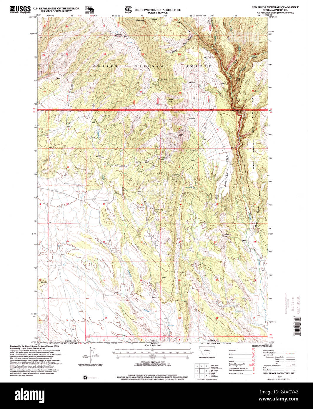 Mappa di pryor montana immagini e fotografie stock ad alta risoluzione ...