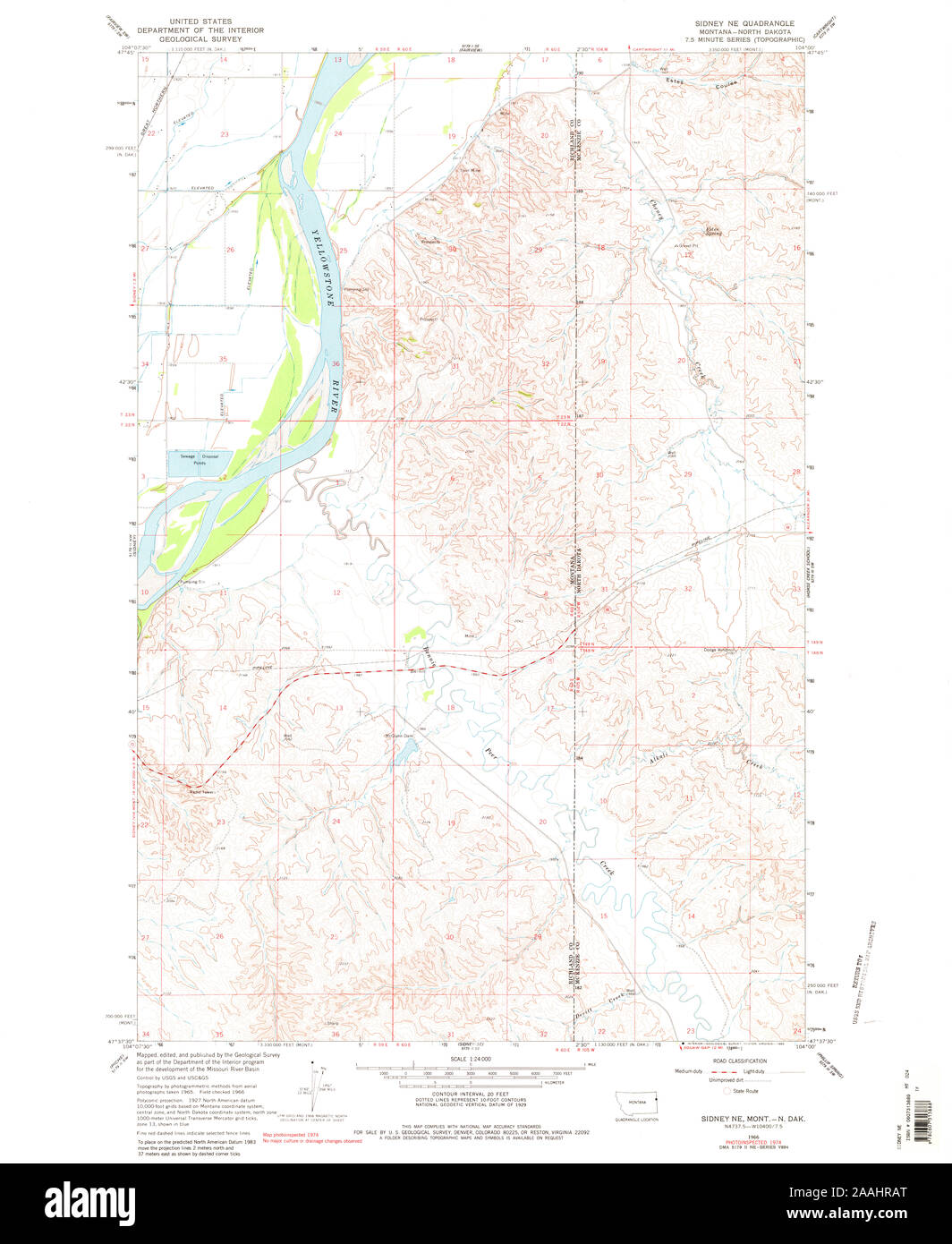 Mappa di sidney montana immagini e fotografie stock ad alta risoluzione ...