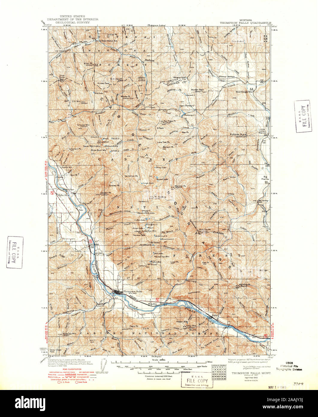 Mappa delle cascate di thompson immagini e fotografie stock ad alta ...