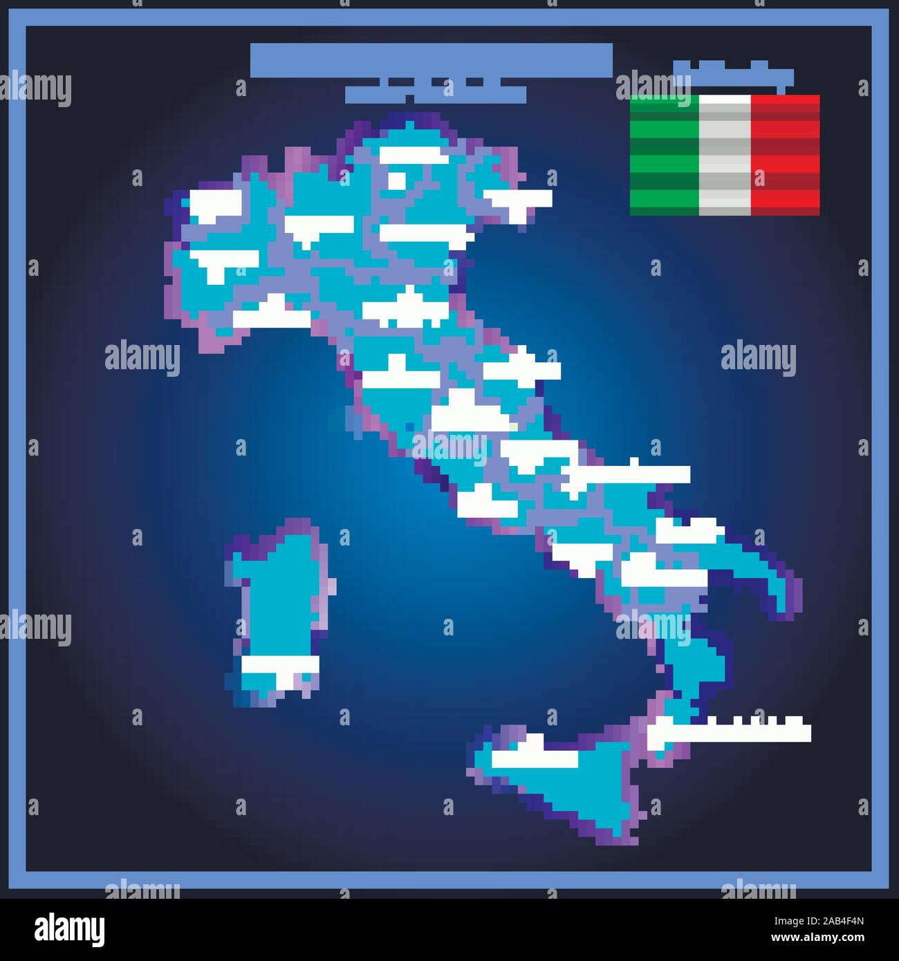 Mappa dell'Italia. Luminoso con illustrazione colorata mappa italiano ...