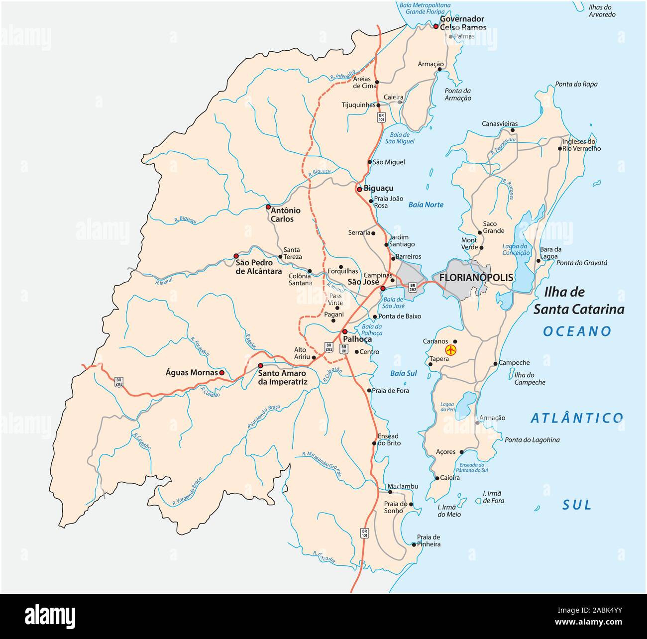 Mappa di florianopolis Immagini Vettoriali Stock - Alamy