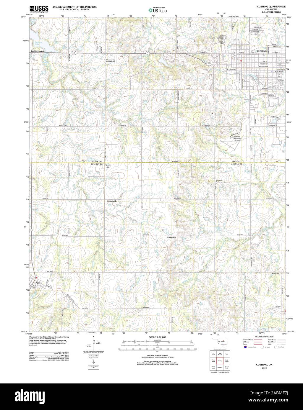 Mappa di cushing oklahoma immagini e fotografie stock ad alta ...