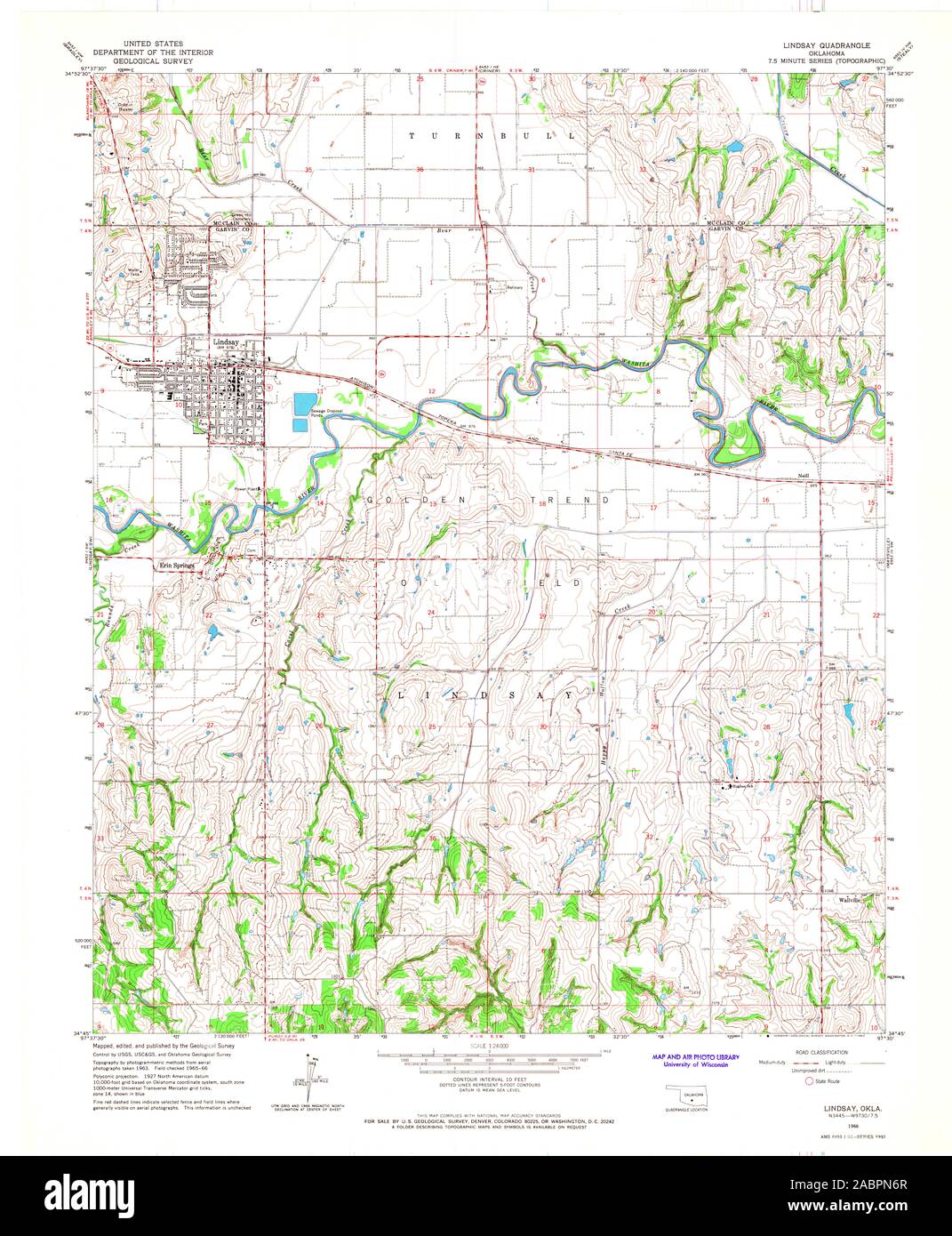 Mappa di lindsay oklahoma immagini e fotografie stock ad alta ...