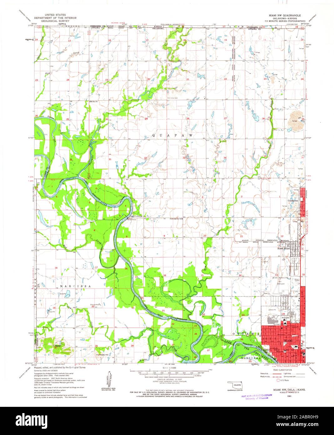 Mappa dell'oklahoma di miami immagini e fotografie stock ad alta ...