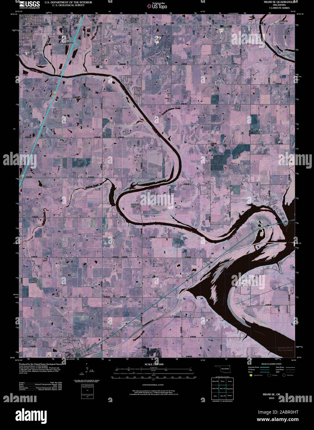 Mappa dell'oklahoma di miami immagini e fotografie stock ad alta ...