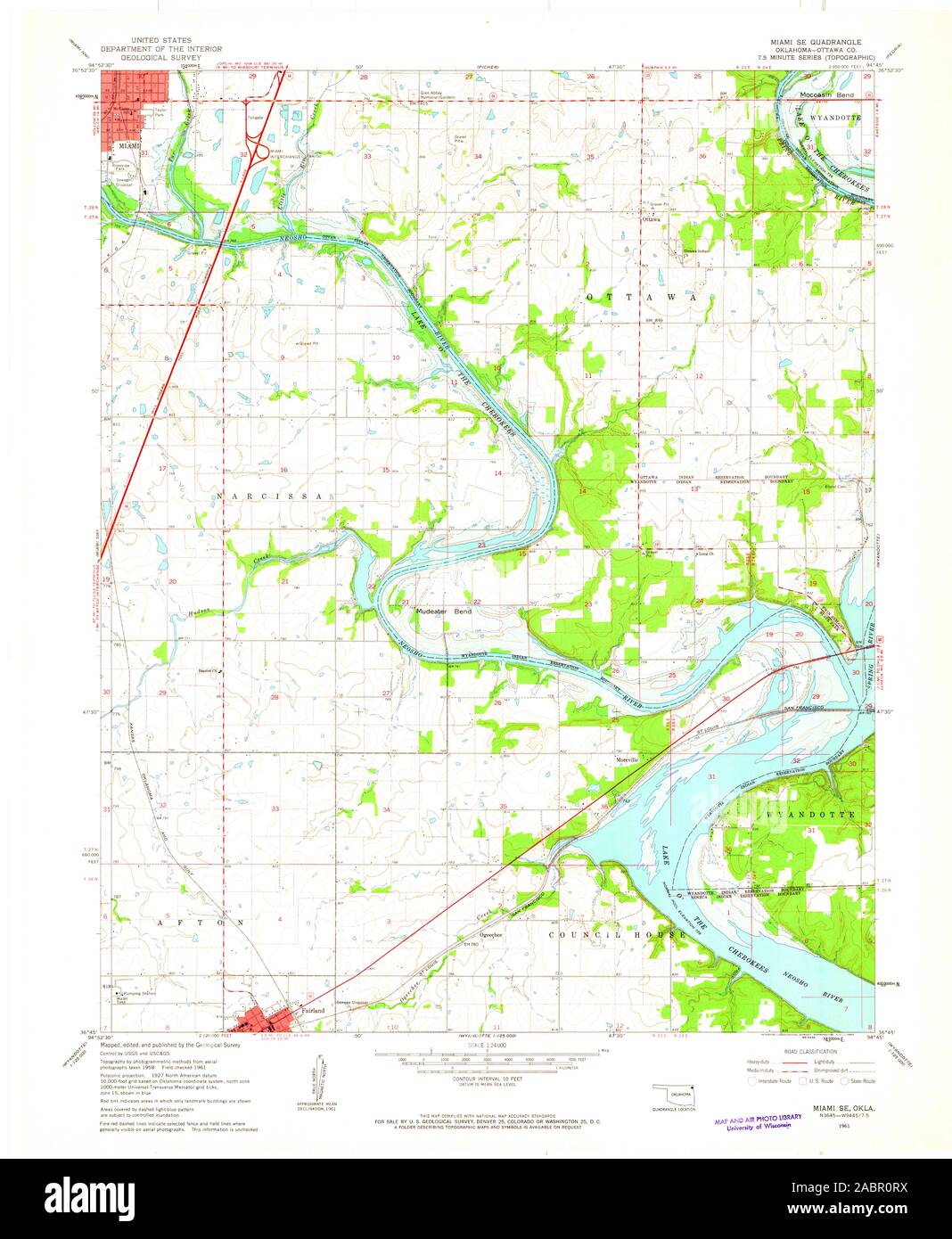 Mappa dell'oklahoma di miami immagini e fotografie stock ad alta ...