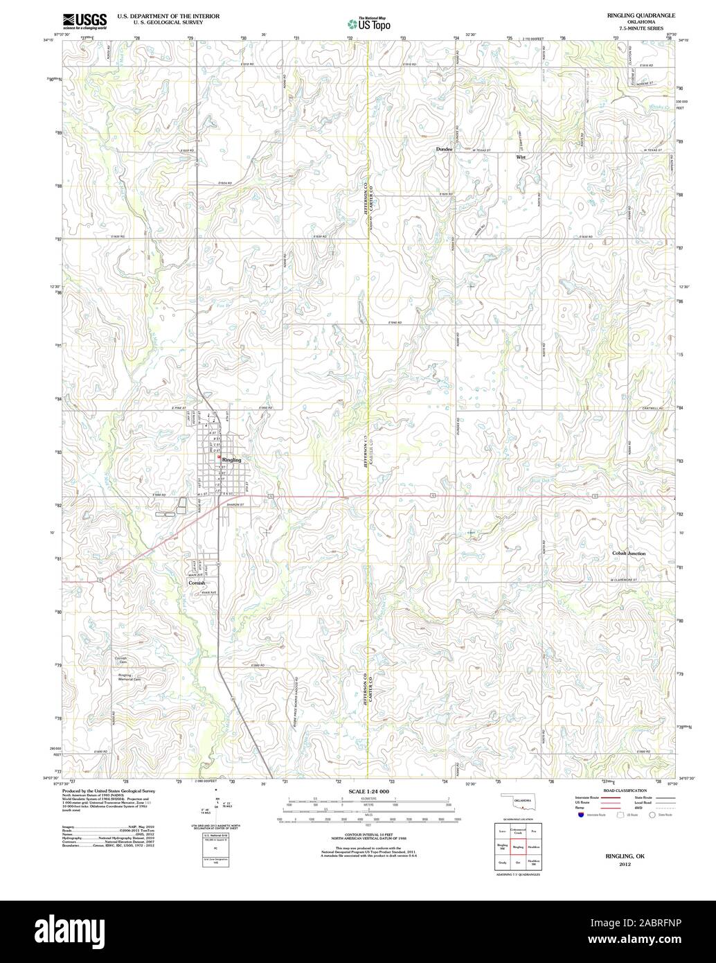 Mappa del ringling oklahoma immagini e fotografie stock ad alta ...