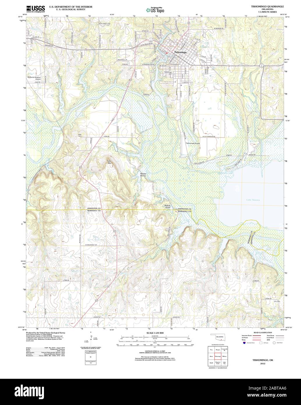 Mappa di tishomingo oklahoma Immagini senza sfondo e Foto Stock ...