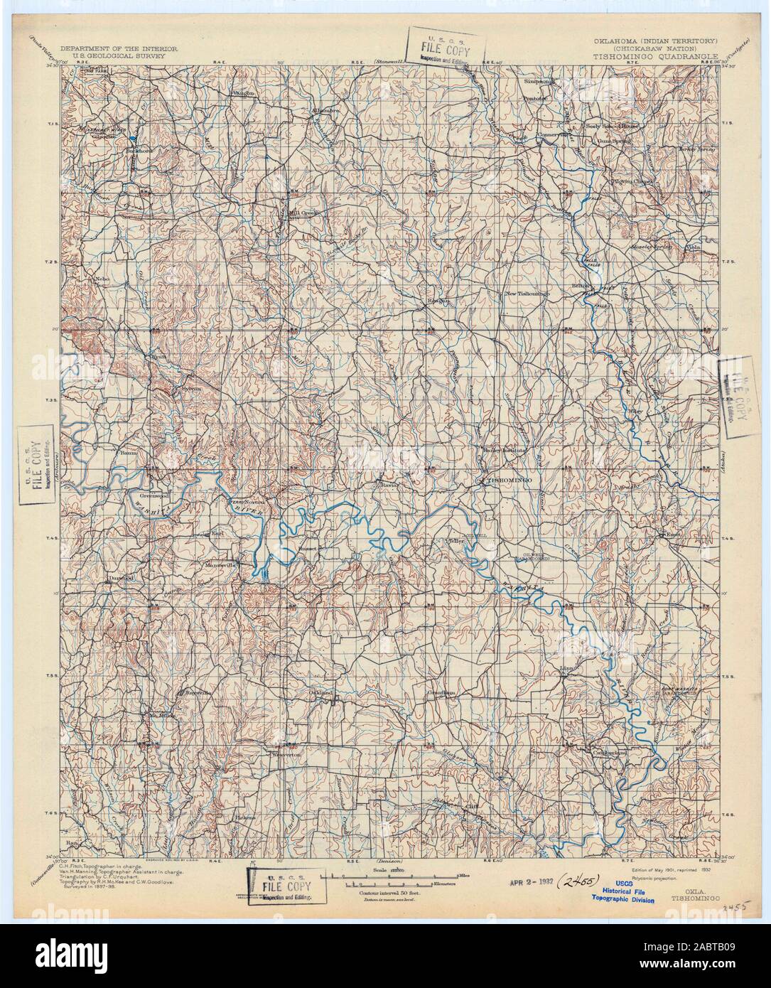 Mappa di tishomingo oklahoma immagini e fotografie stock ad alta ...