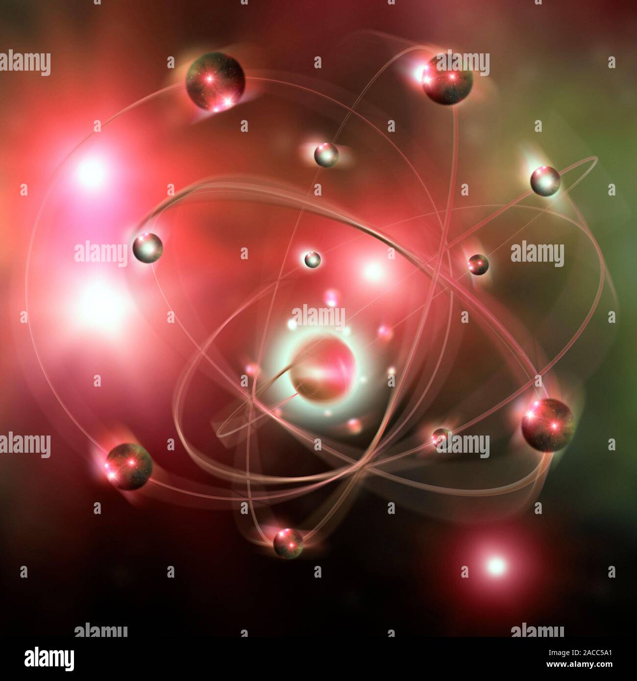 Struttura atomica. Calcolatore concettuale artwork di undici elettroni ...