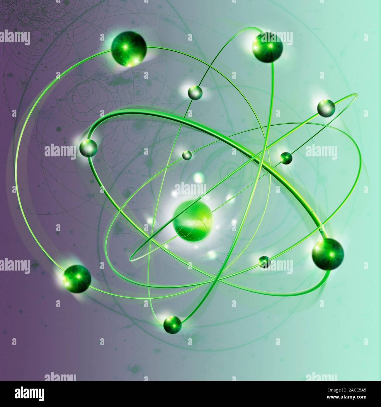 Struttura atomica. Calcolatore concettuale artwork di undici elettroni ...