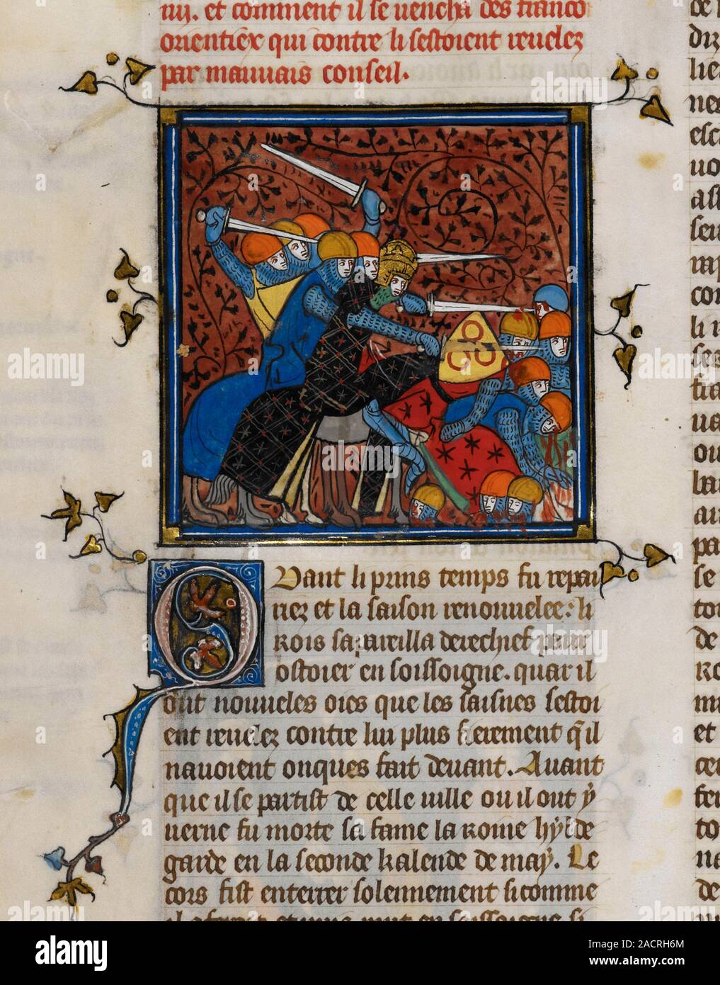 Carlo Magno sconfigge i sassoni, (miniatura) Carlo Magno sconfigge i ...