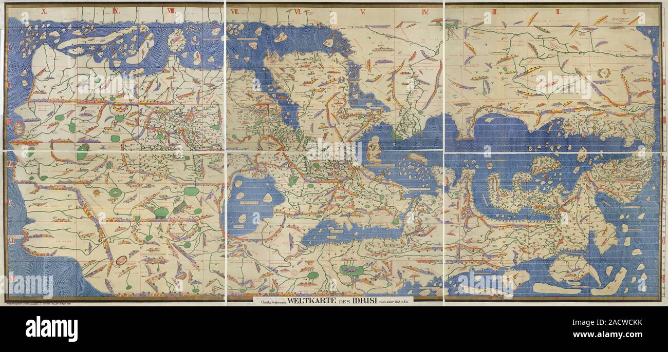 Mappa del mondo. Immagine presa da El Idrisi mappa (1154): la ...