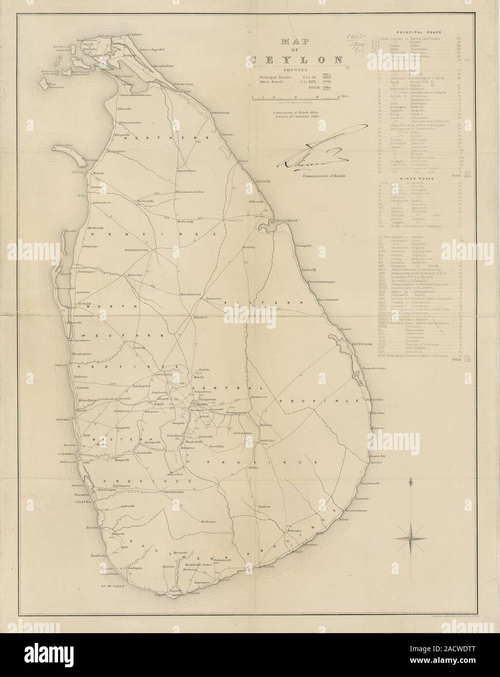 Mappa di Ceylon. Immagine presa dalla mappa di Ceylon, annunziando ...