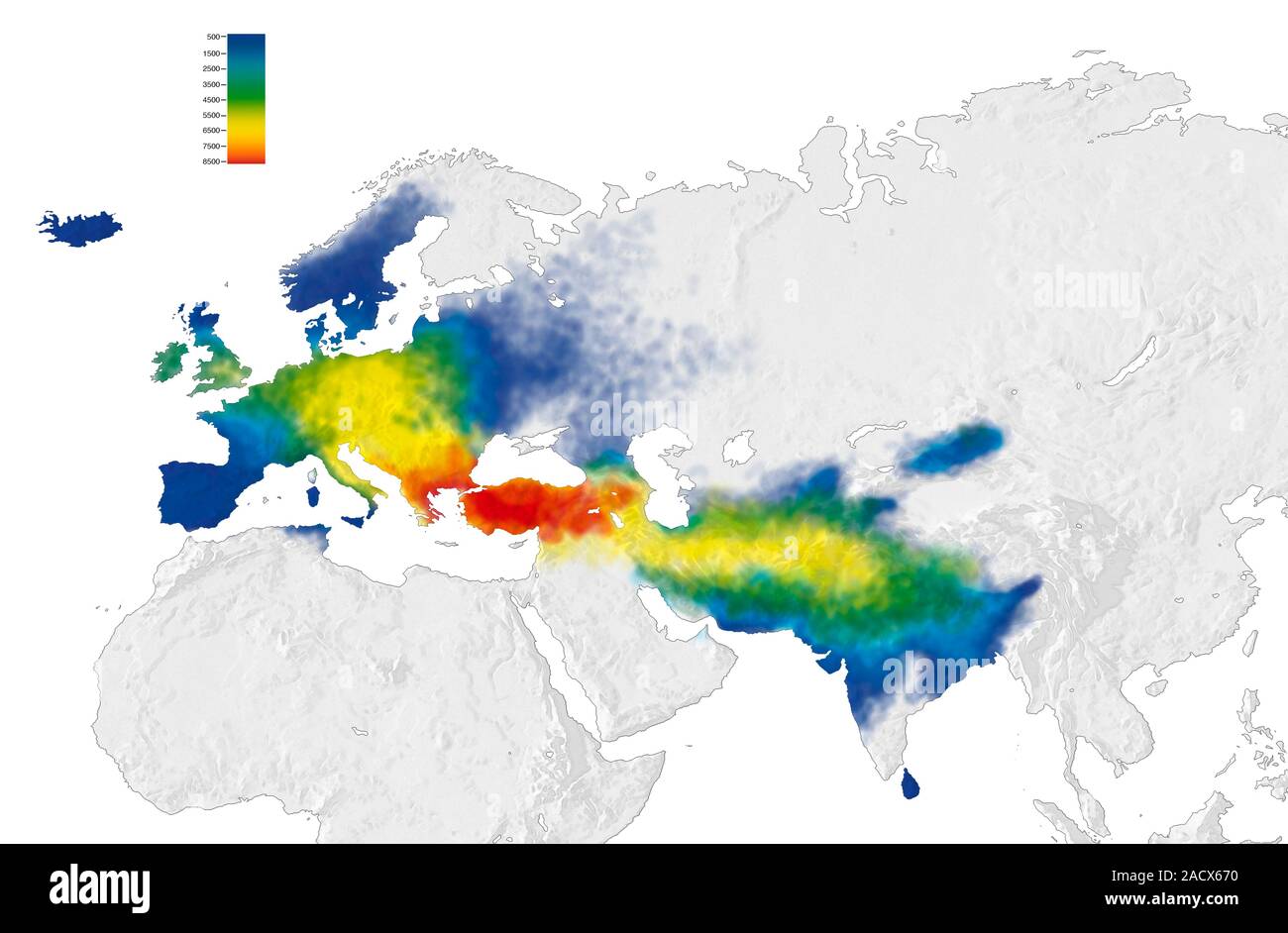 Lingua indoeuropea origini. La mappa mostra la teoria che il gruppo ...
