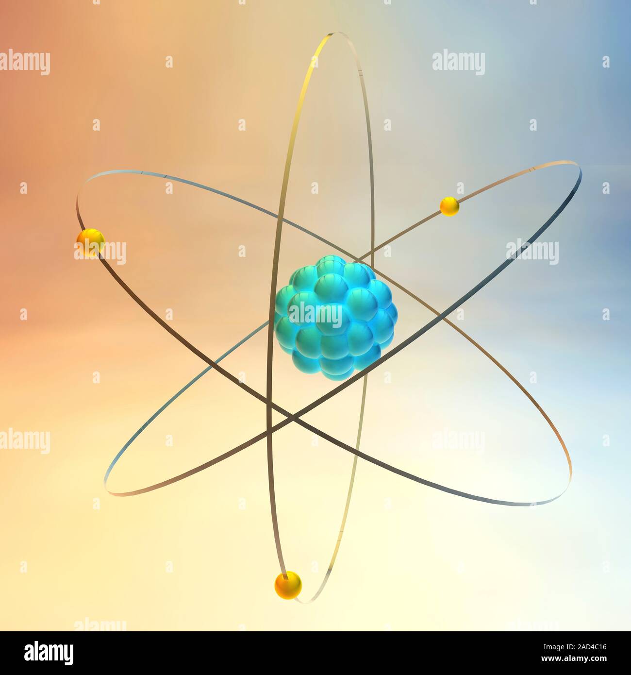 Struttura atomica. Illustrazione che rappresenta la struttura di un ...