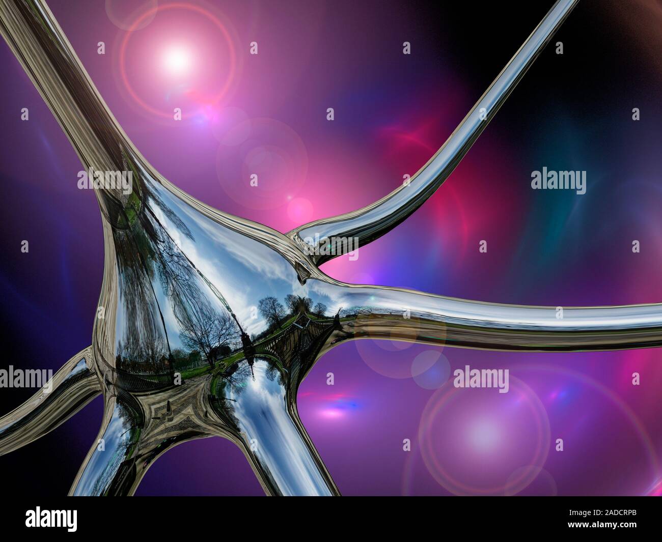 Cellula nervosa, illustrazione del computer. Le cellule nervose o ...