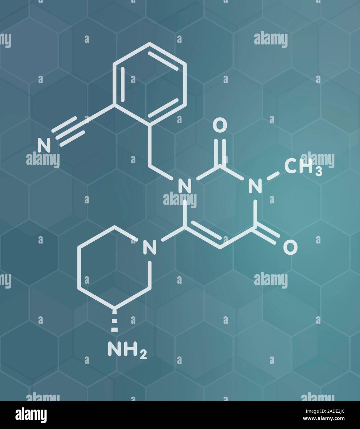 Diabete Alogliptin molecola di farmaco. Appartiene al dipeptidil ...