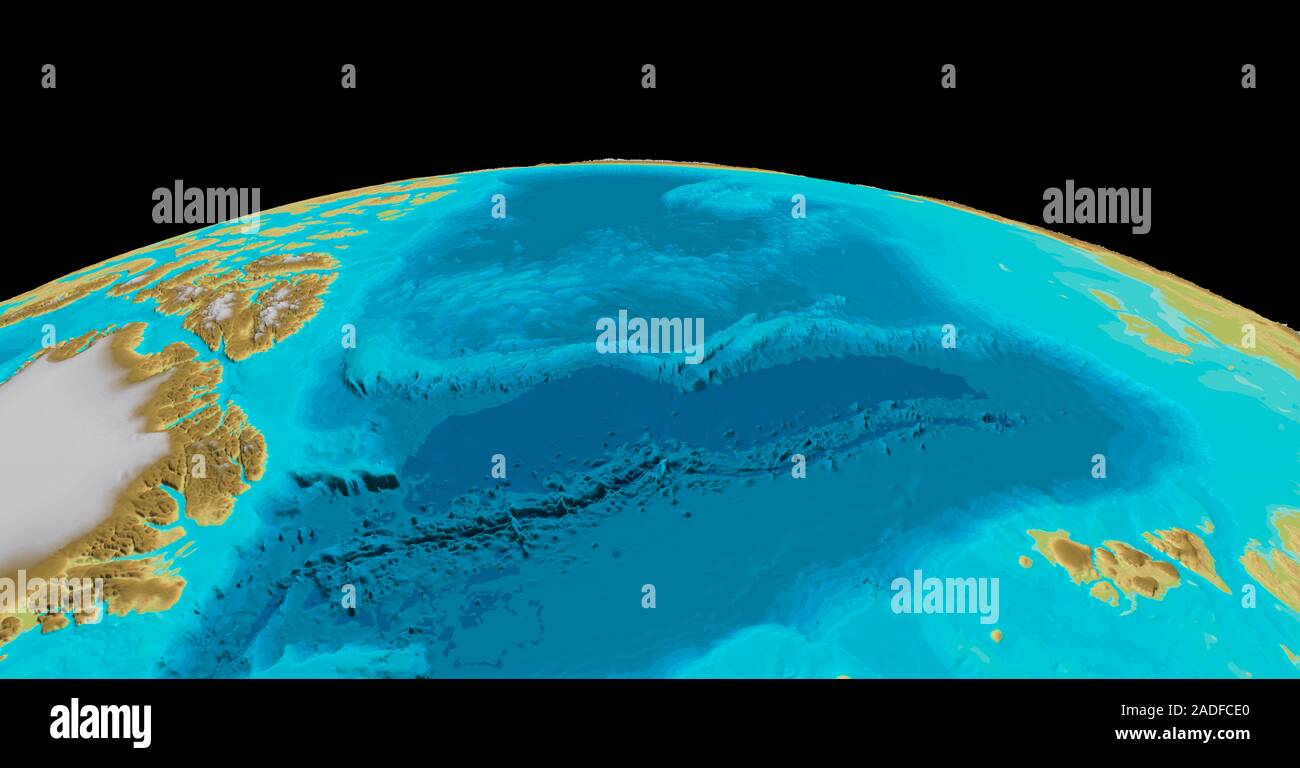 Lomonosov Ridge, mappa del fondale. Questa mappa mostra la Lomonosov ...