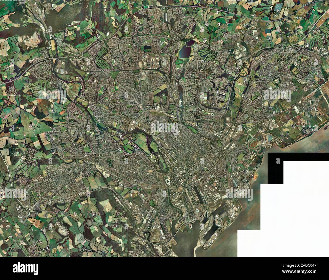 Cardiff, Galles, UK, fotografia aerea. Cardiff è la capitale del Galles ...